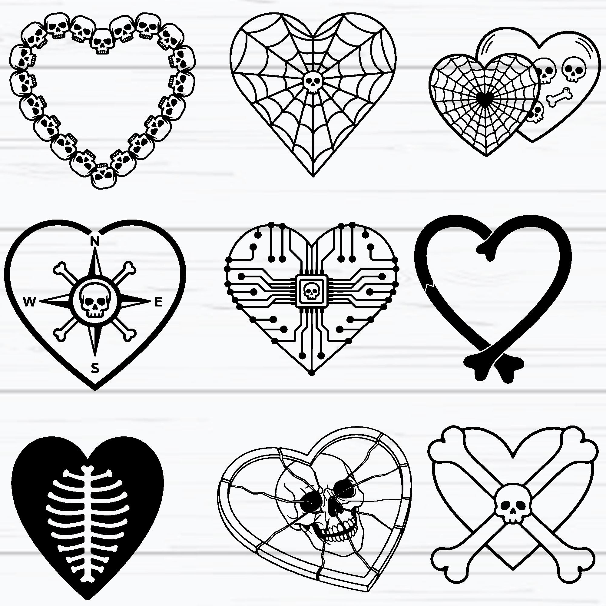 Anti Valentine SVG Bundle, Valentine's Day SVG, Gothic Skull Heart SVG ...