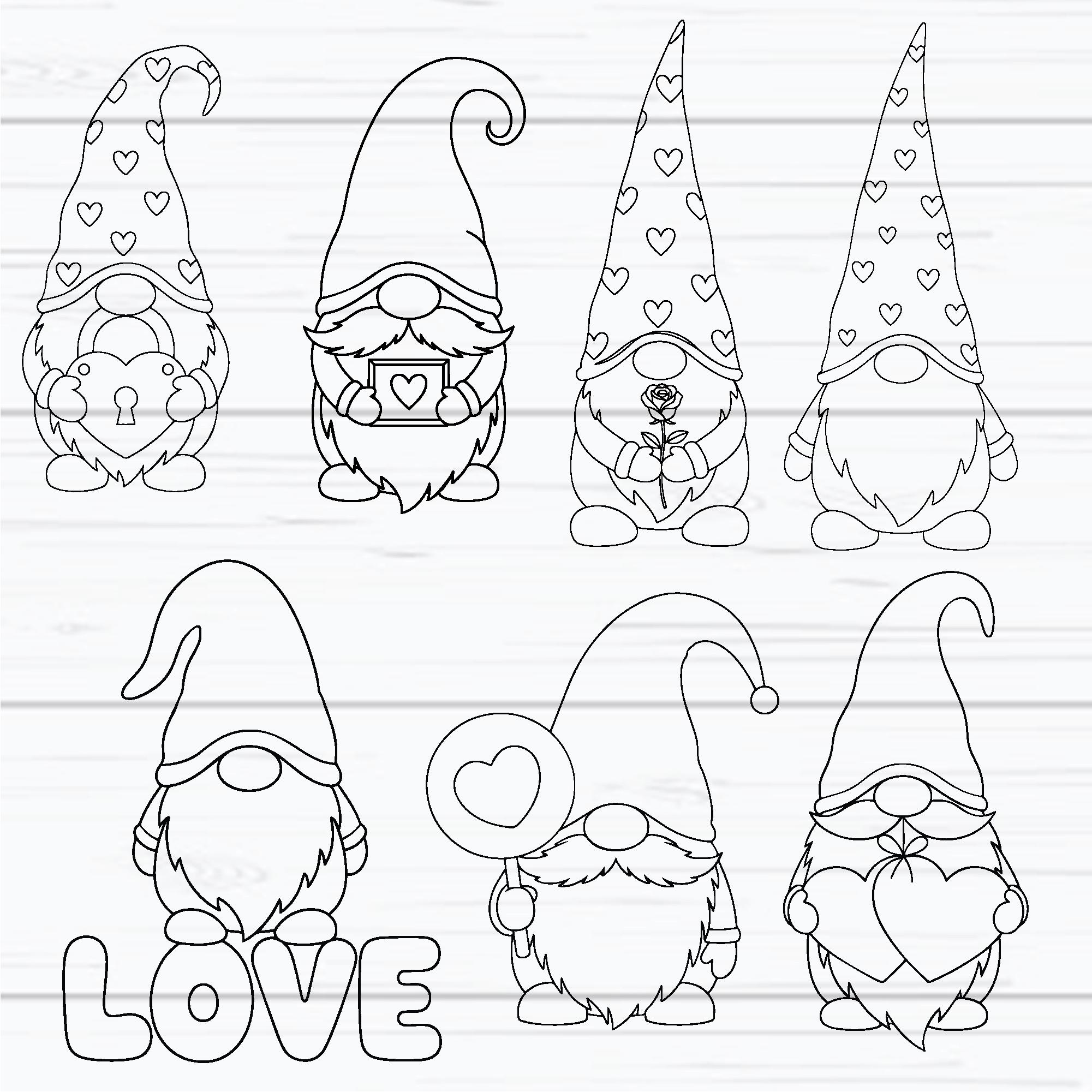 Valentine Gnome SVG Bundle, Love Gnome Designs, Holiday Gnomes ...