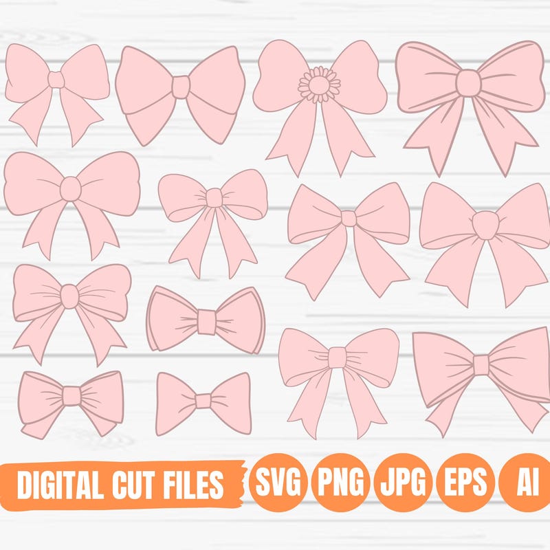 Hair Bow Svg - Etsy