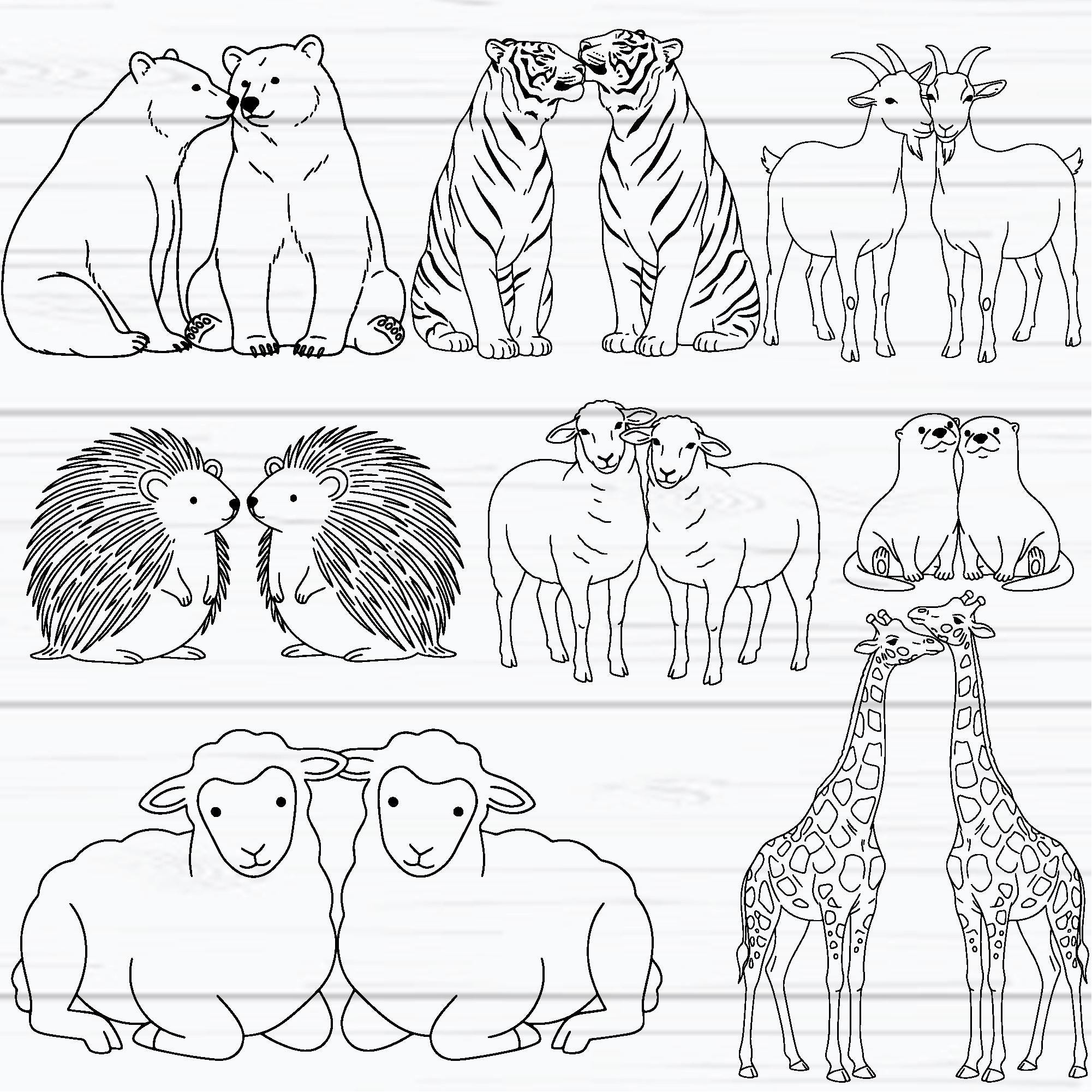 Animals SVG Bundle, Cute Animal Couples Svg, Valentine Animal Svg, Farm ...