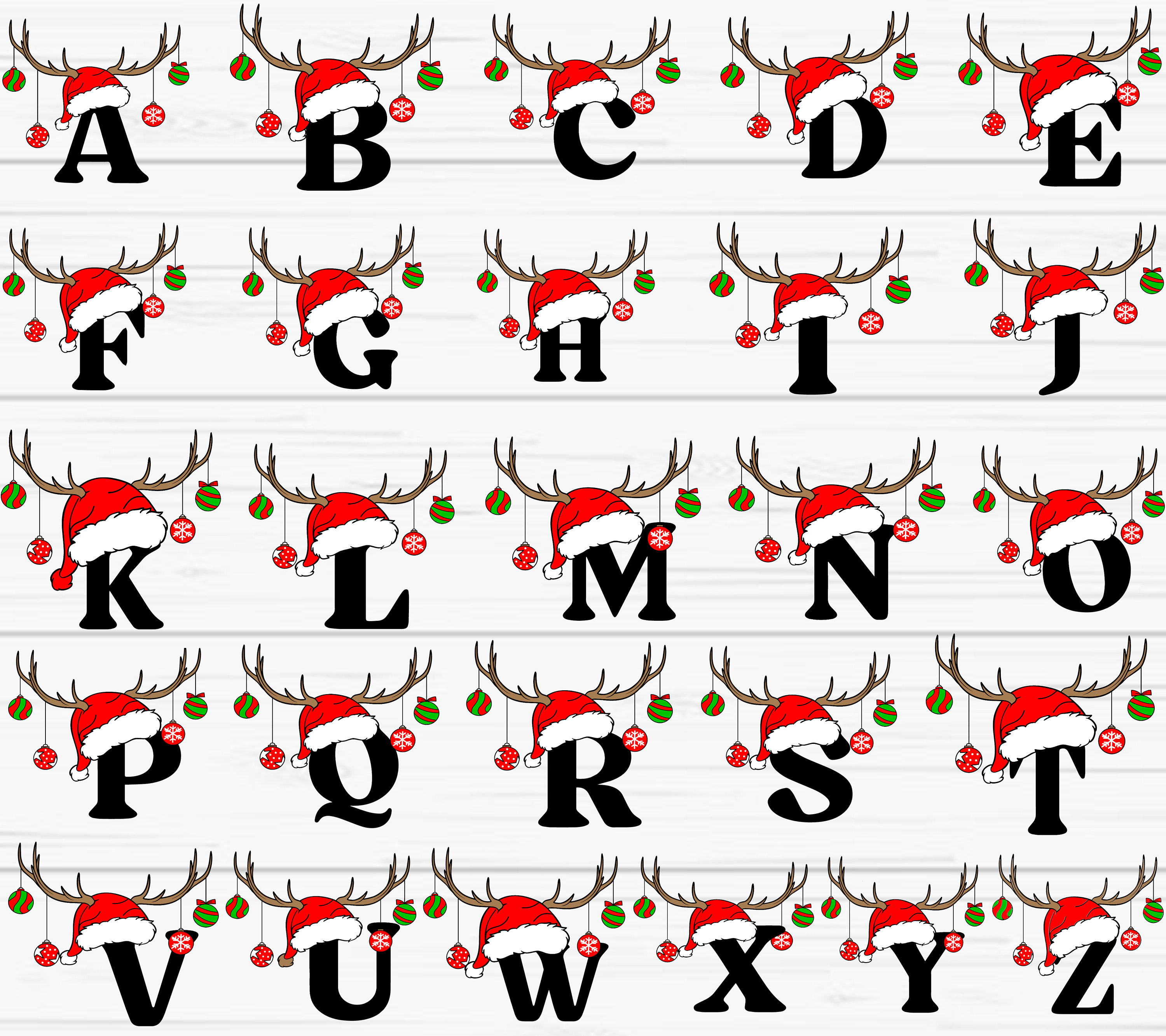 Alfabeto de Navidad SVG, Letras de Navidad A-Z Svg, Letras Svg para ...