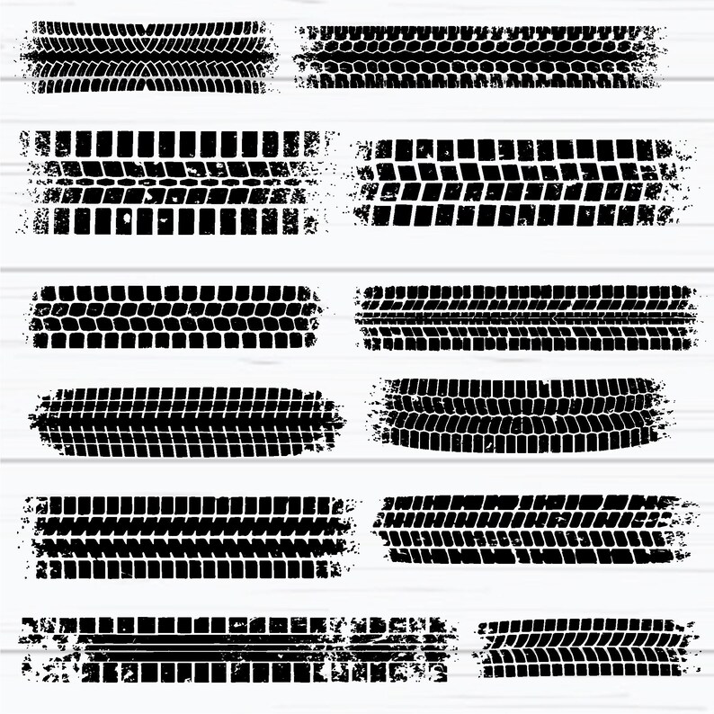 Tire Tracks SVG, Tire Track Patterns, Tire Track Clipart, Tire Marks ...