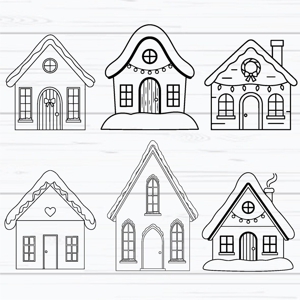 Winter House SVG, Christmas House Svg, Doodle Christmas Svg, Christmas ...