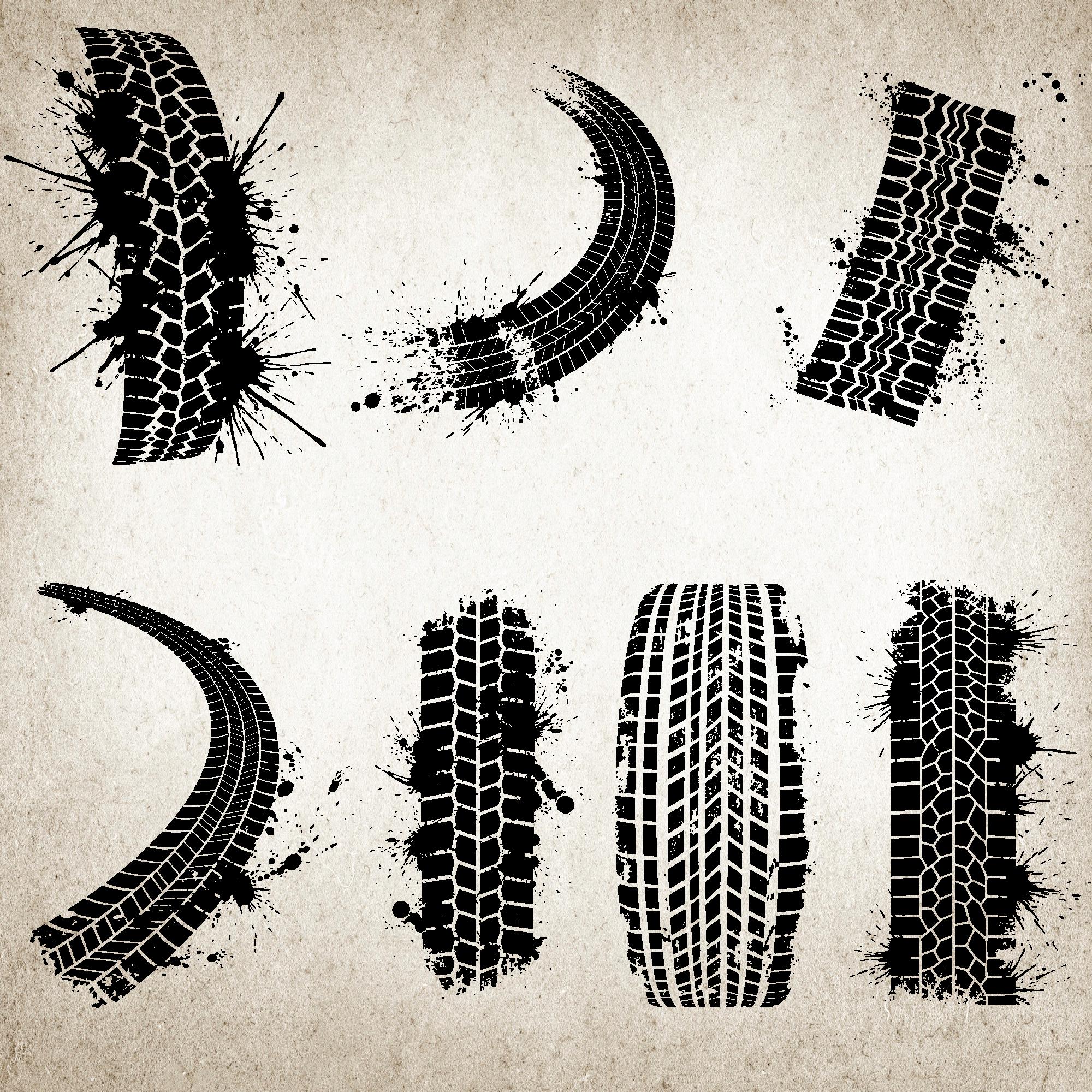 Tire Tracks SVG, Tire Track Patterns, Tire Track Clipart, Tire Marks ...