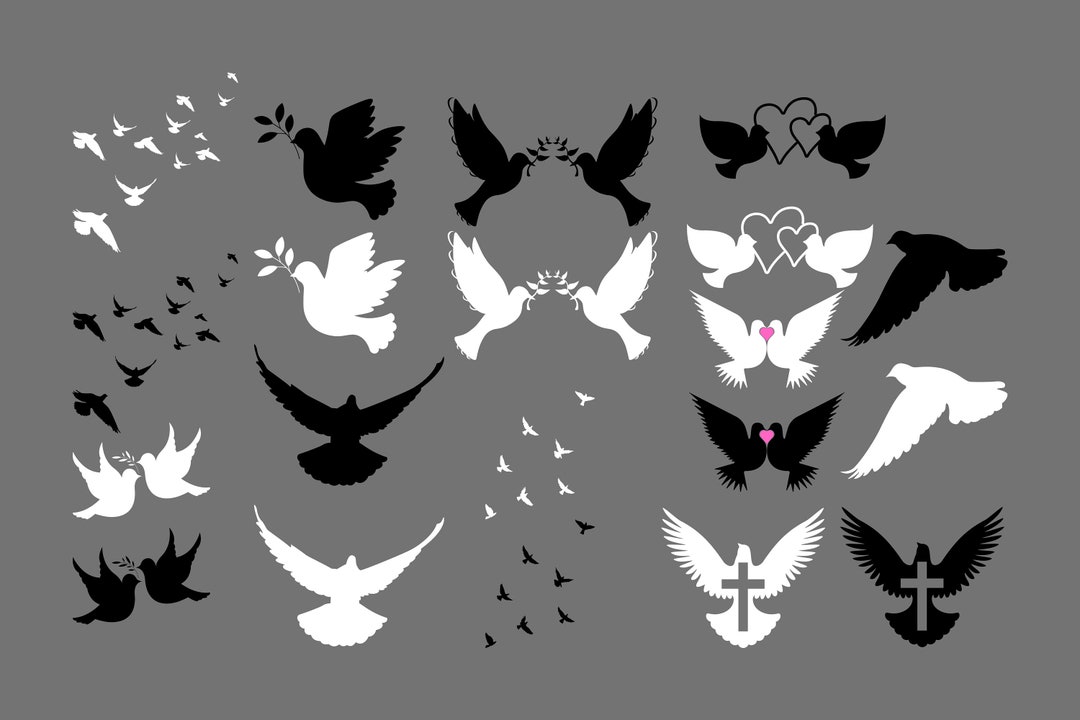 DOVES SVG BUNDLE / Doves Clipart / Doves Silhouette / Peace - Etsy