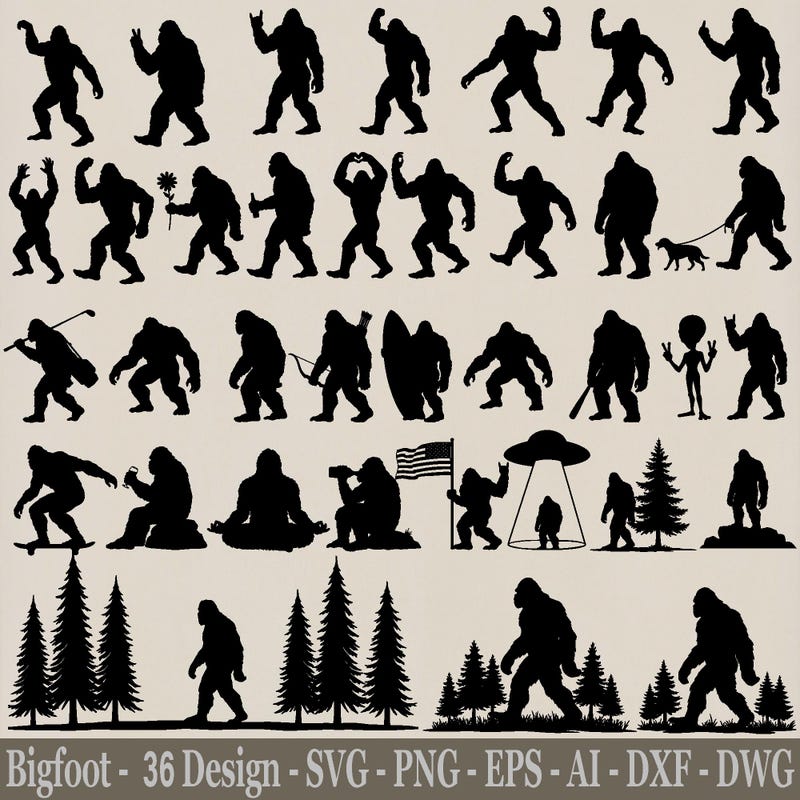 Bigfoot Vector Design - Etsy UK