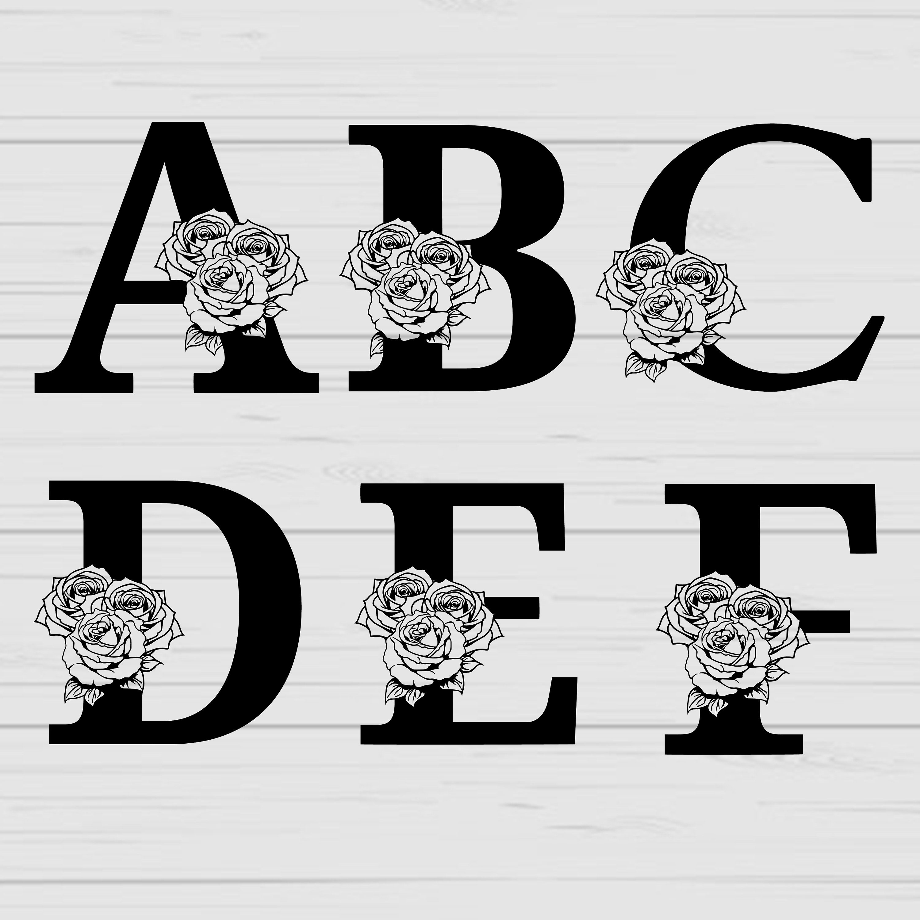 Floral Alphabet SVG, Floral A-z Svg, Fancy Letters SVG, Botanical ...