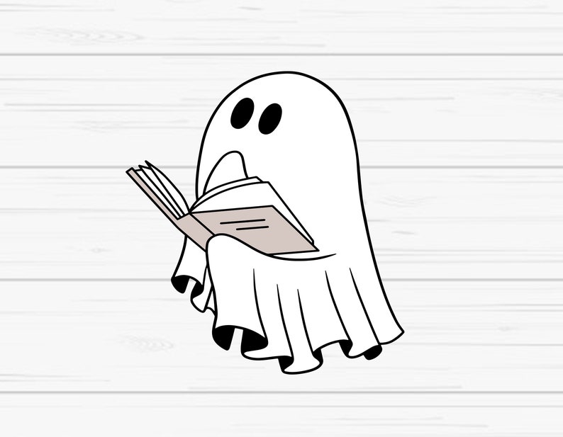 Cute Ghost Book SVG Ghost Reading Books SVG Book Lover SVG - Etsy