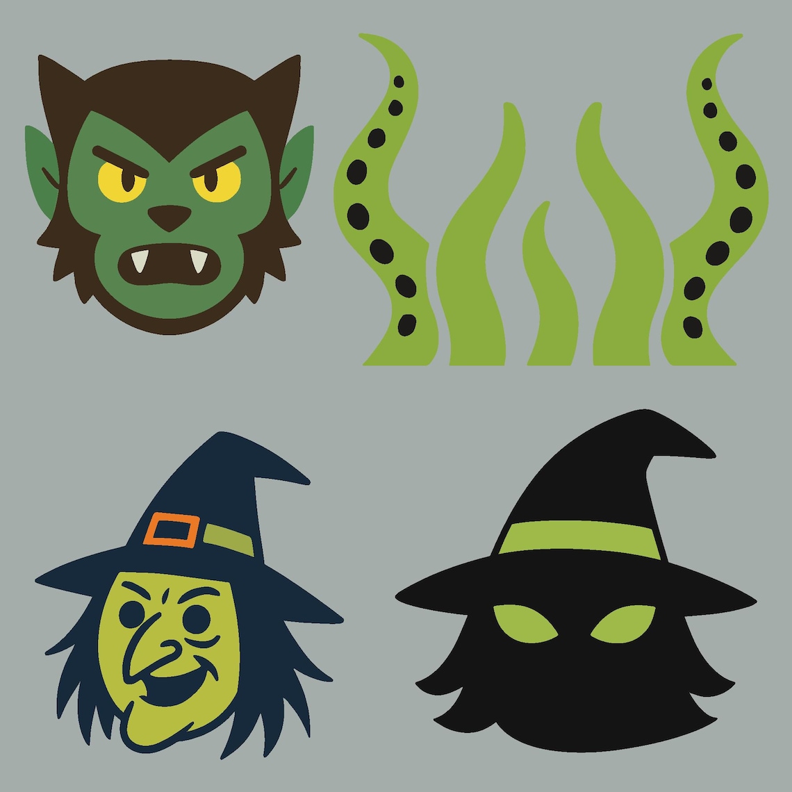 Halloween Stickers Clipart, Funny Halloween SVG, Cute Halloween PNG ...