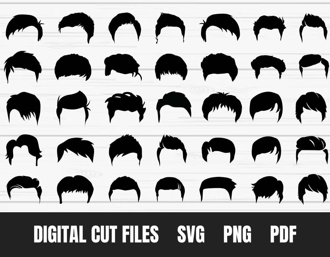 Hair Cut SVG, Hairstyle SVG, Mens Hairstyle, Hair Shape Svg, Male ...