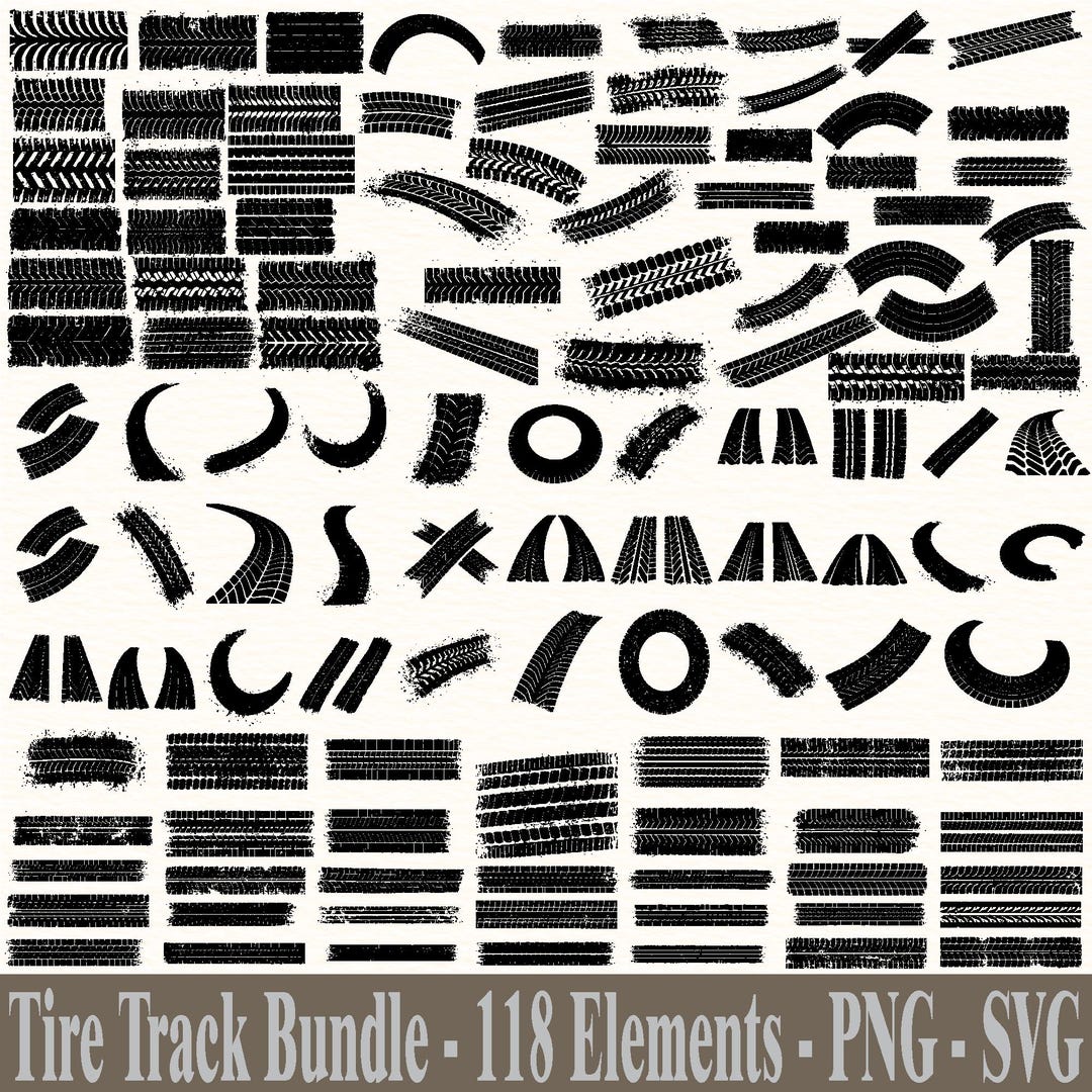 Tire Track SVG, Tire Tracks SVG Bundle, Tire Track Pattern SVG, Splash ...