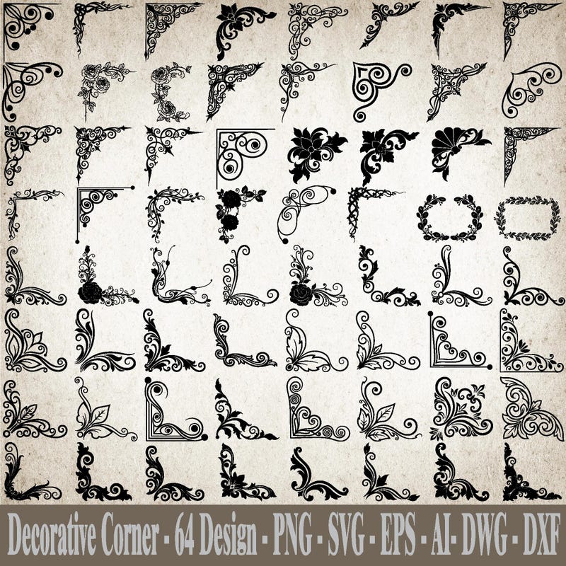 Corner Line Design Svg - Etsy