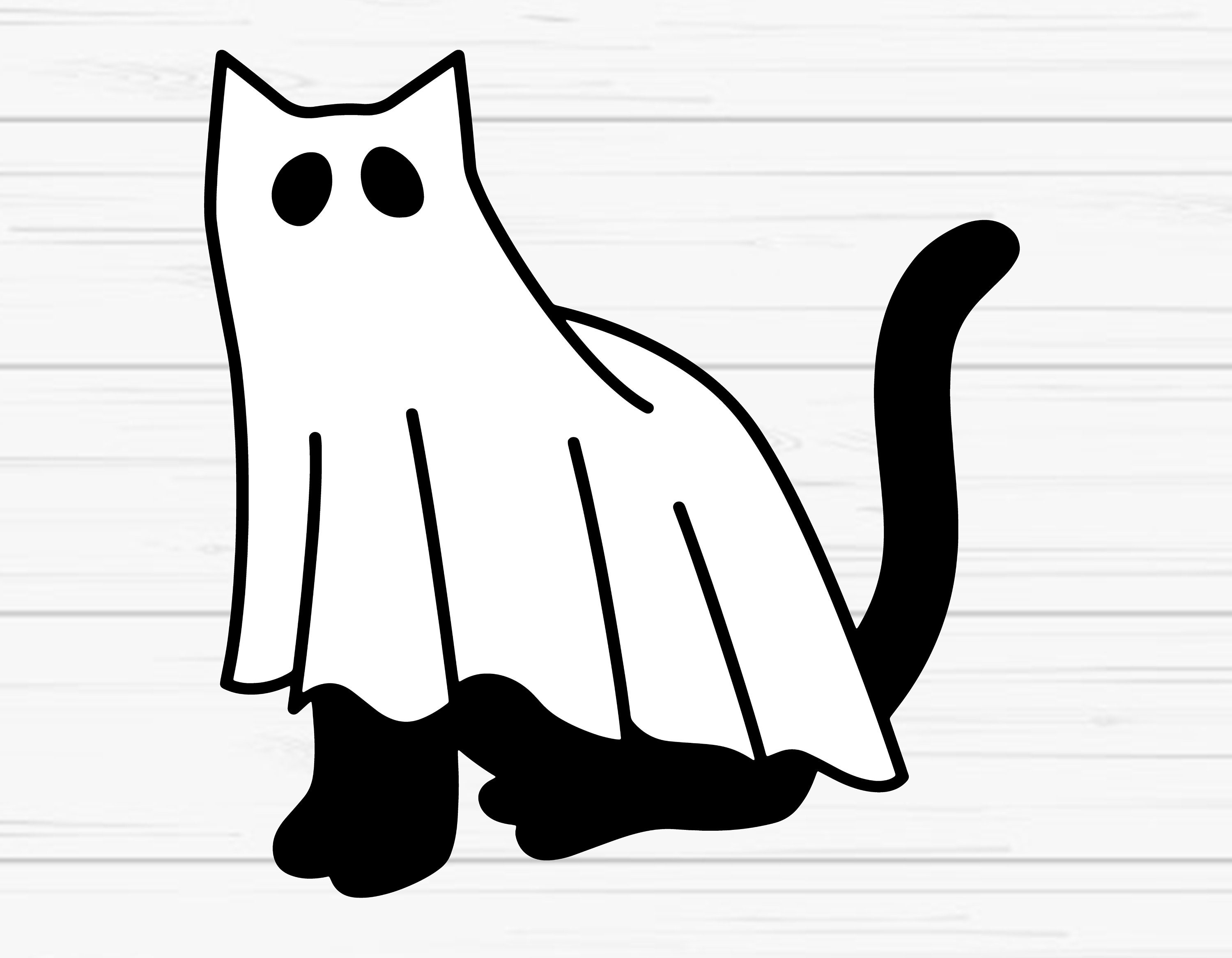 Сute Gato Fantasma SVG, Gato Fantasma PNG, Boo Svg, Halloween Svg, Gato ...