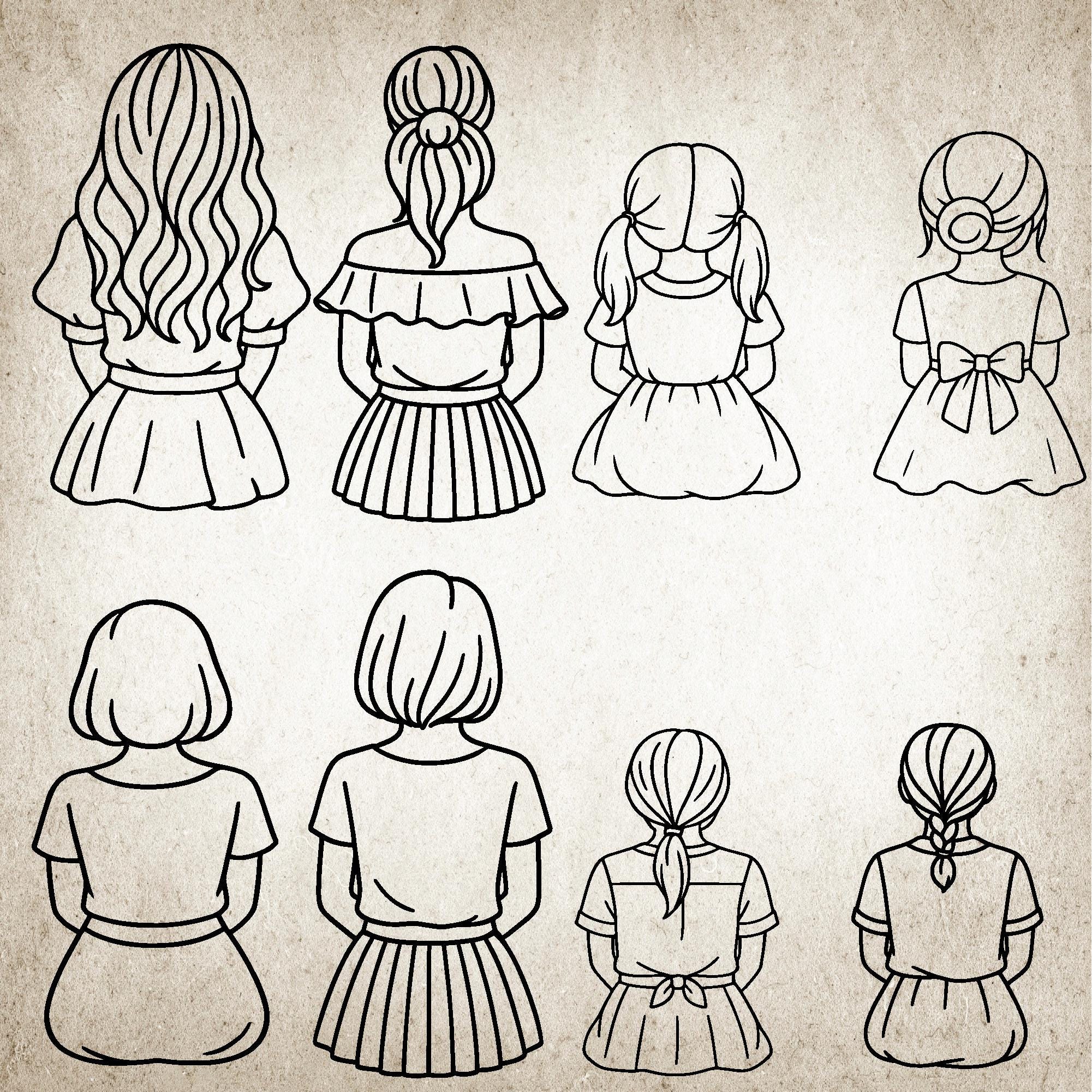 Family Sitting SVG, Big Family SVG, Parents and Kids Outline, Mother's ...