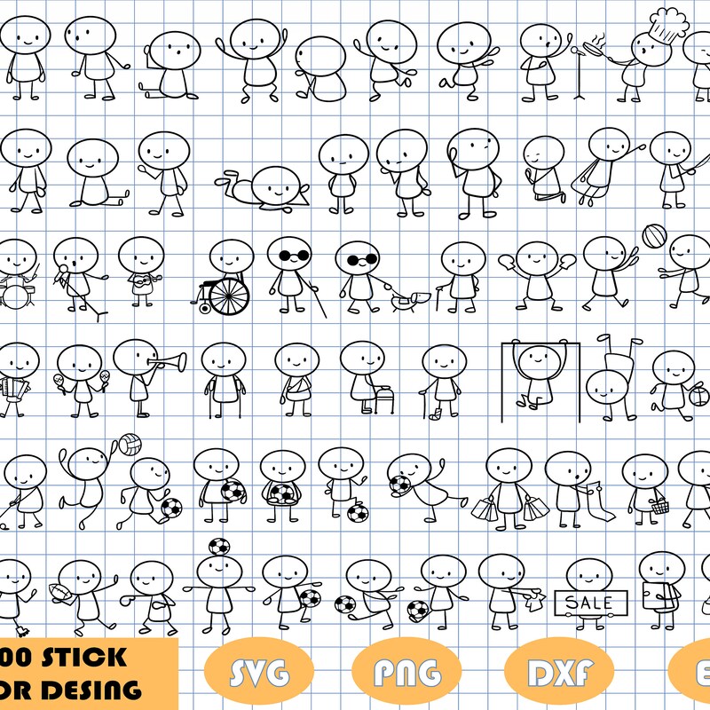 Family Stick Figures - Etsy