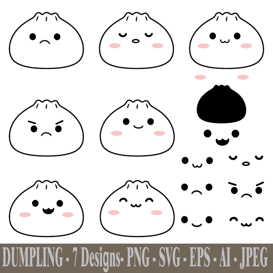 Dumpling SVG, Korean Food SVG, Kawaii SVG, Chinese Food Png, Cute Food ...