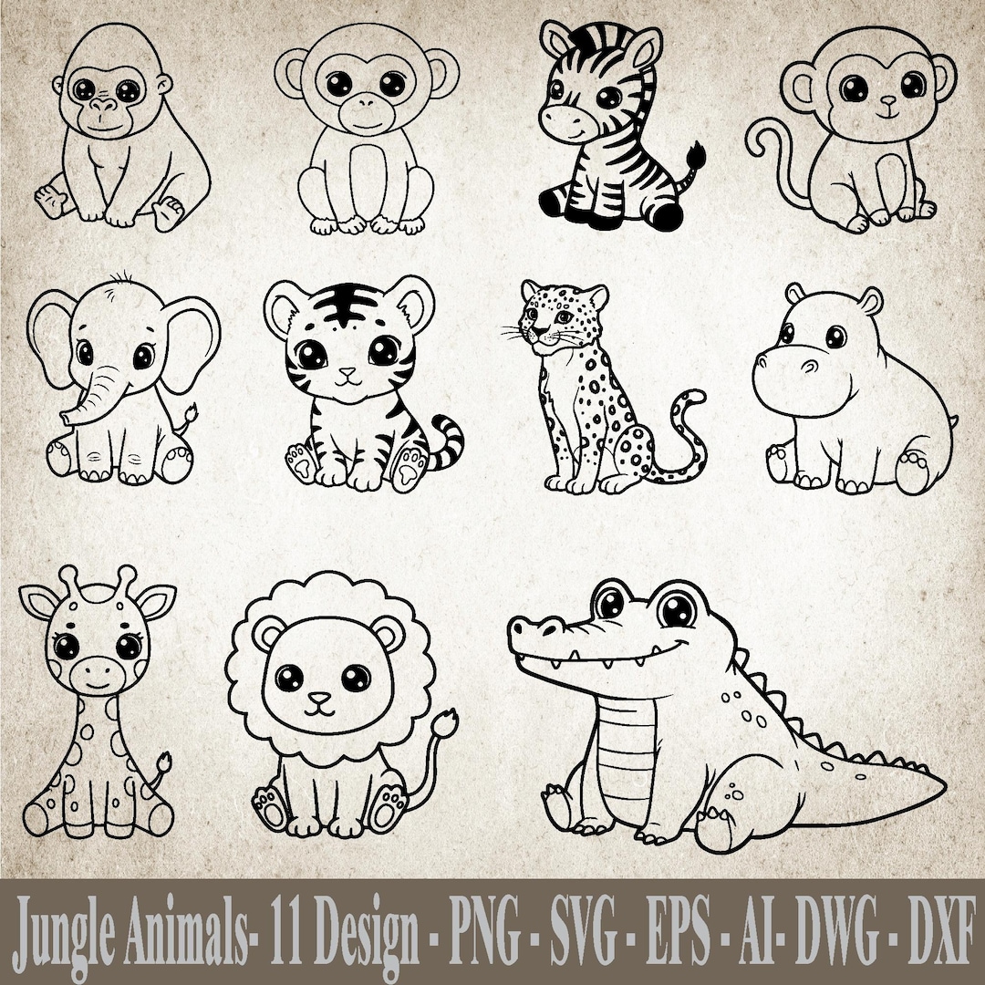 Jungle Animal SVG, Zoo Animal SVG, African Animal SVG, Animal Clipart ...