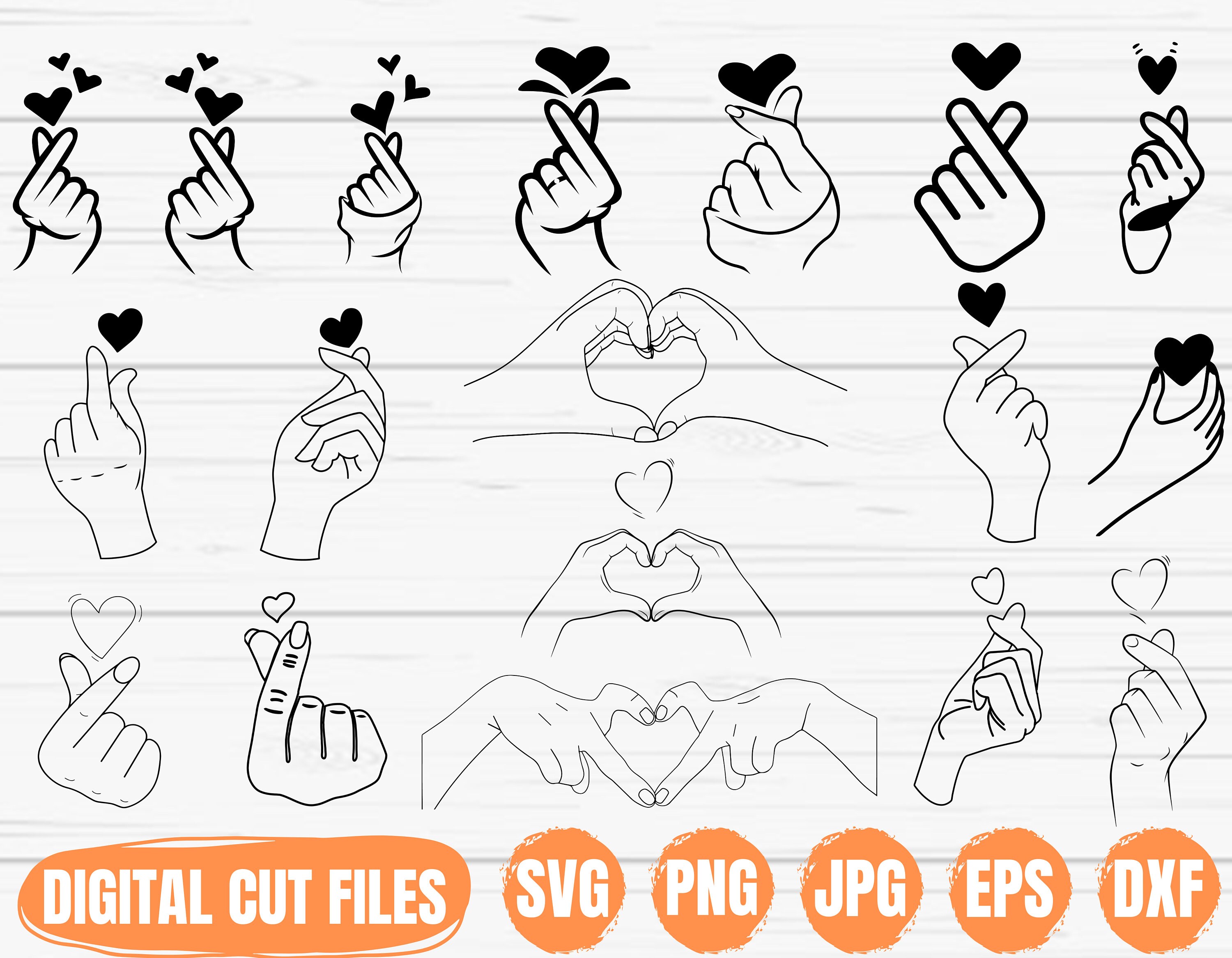 Korean Finger Heart SVG, Hand Heart SVG, Kpop Heart SVG, Korean Finger ...