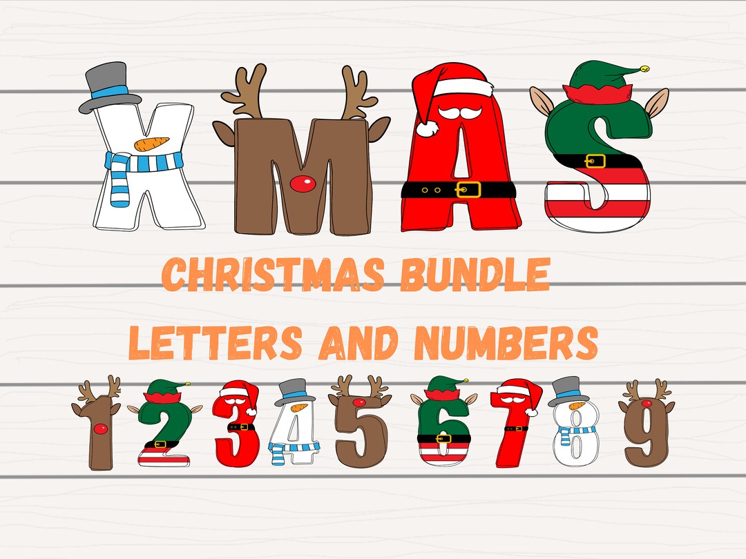 Christmas Letters Numbers PNG, 140 Christmas Alphabet PNG, Christmas ...