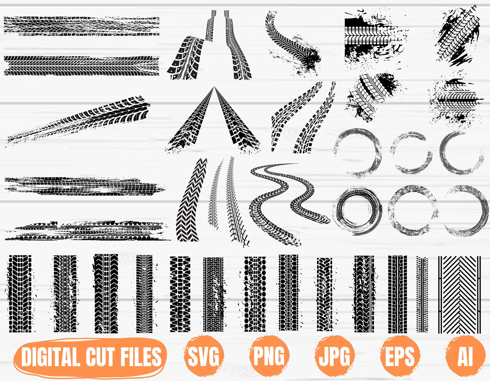 Tire Tracks SVG, Tire Track Patterns, Tire Track Clipart, Tire Marks ...
