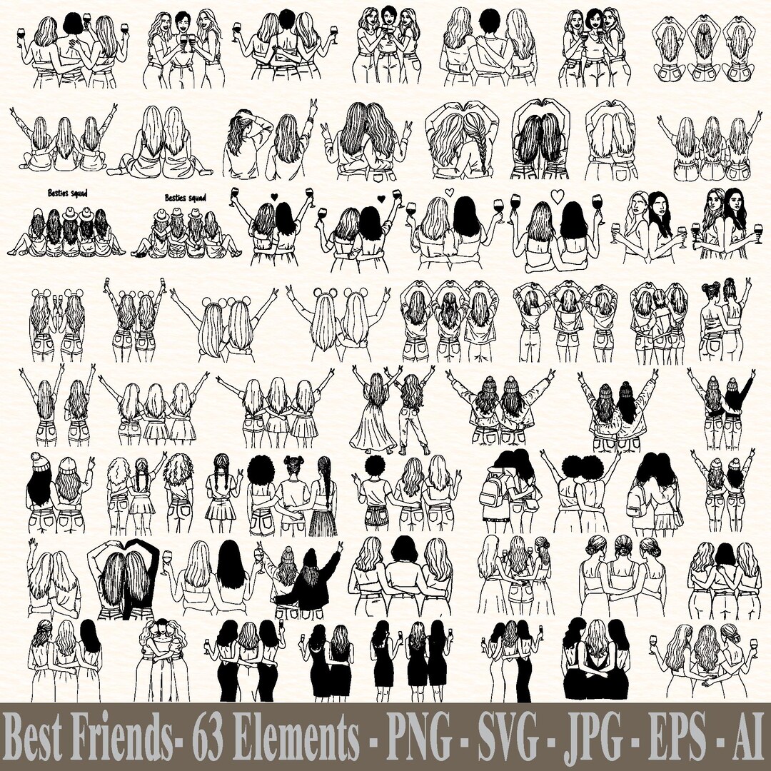 Mega Best Friends Bundle Svg,best Friends Svg, Best Friends Clipart ...