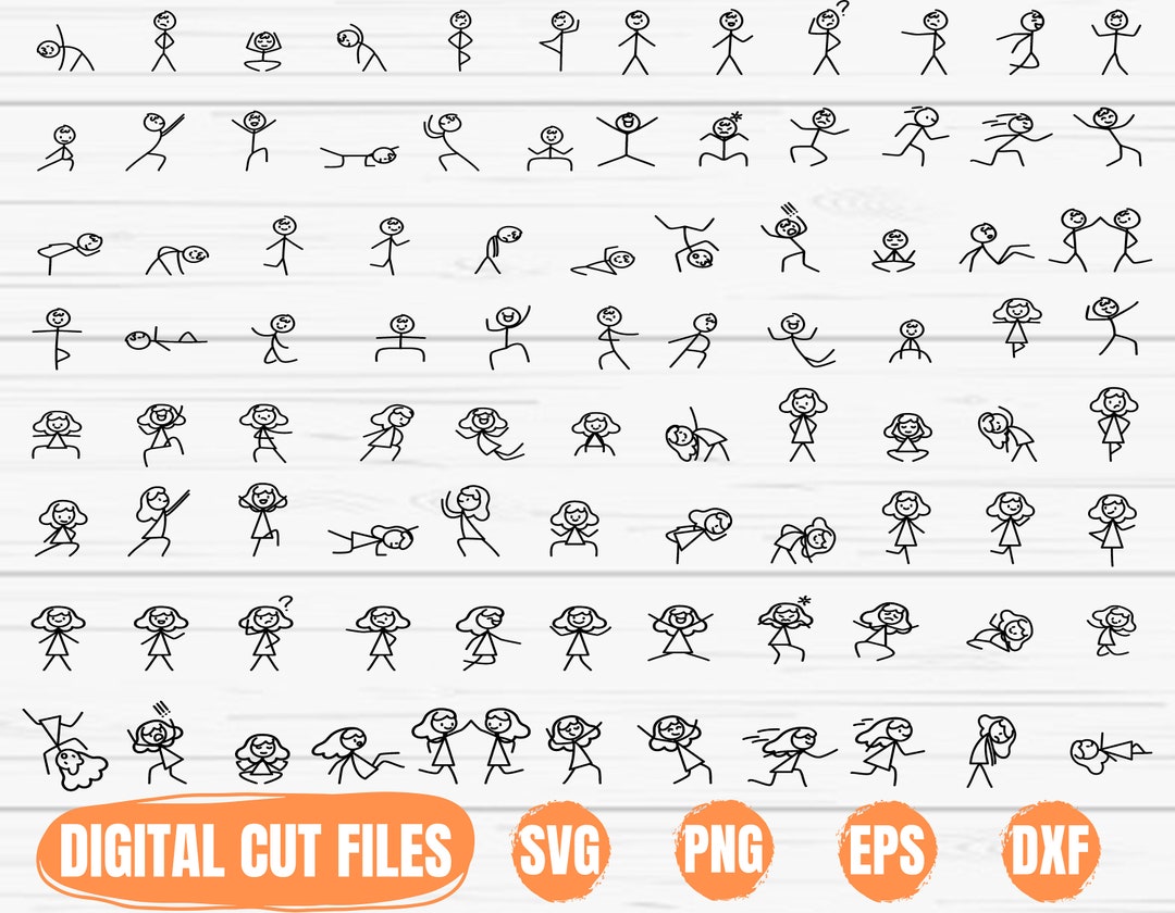Stick Figures SVG, Stick People Svg, Stick Kids Svg, Stick Boy Svg ...