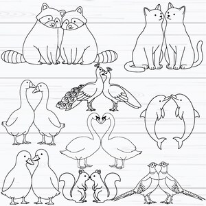 Animals SVG Bundle, Cute Animal Couples Svg, Valentine Animal Svg, Farm ...