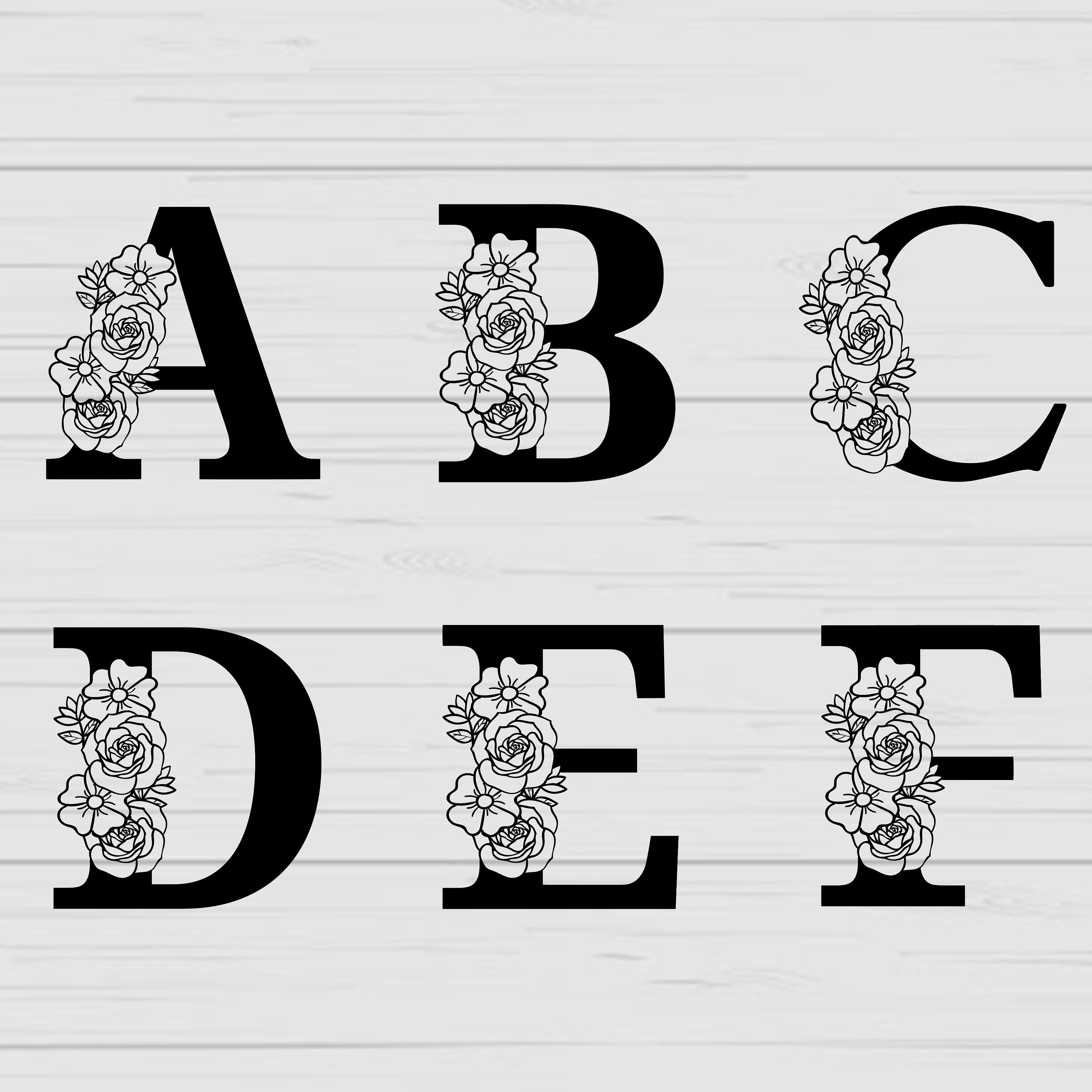 Floral Alphabet SVG, Floral A-z Svg, Fancy Letters SVG, Botanical ...