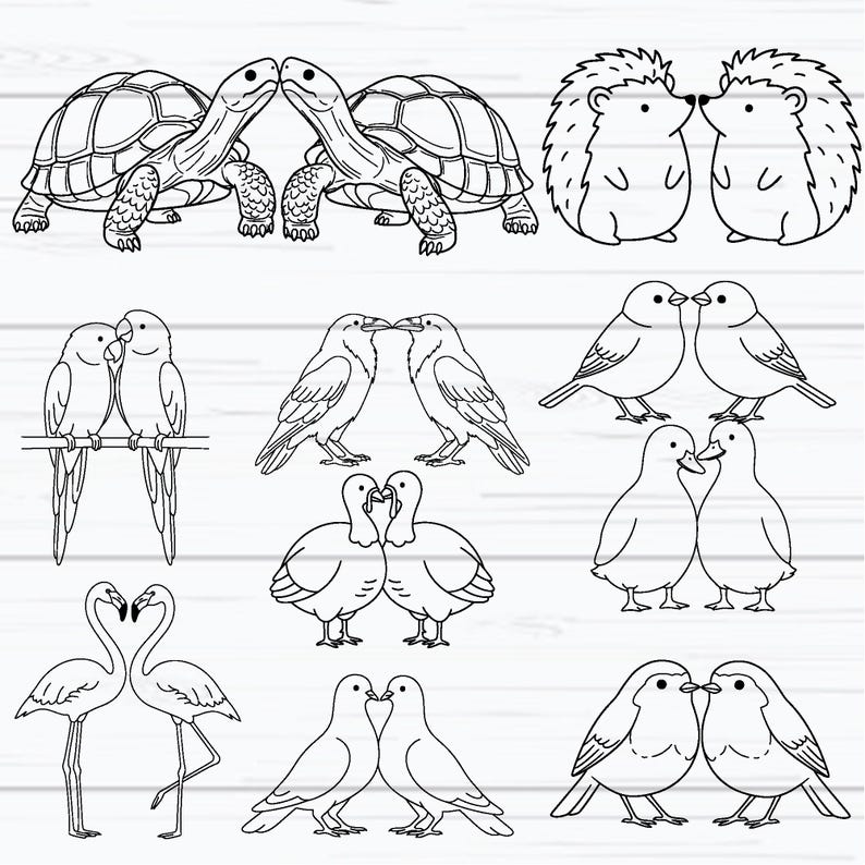 Animals SVG Bundle, Cute Animal Couples Svg, Valentine Animal Svg, Farm ...