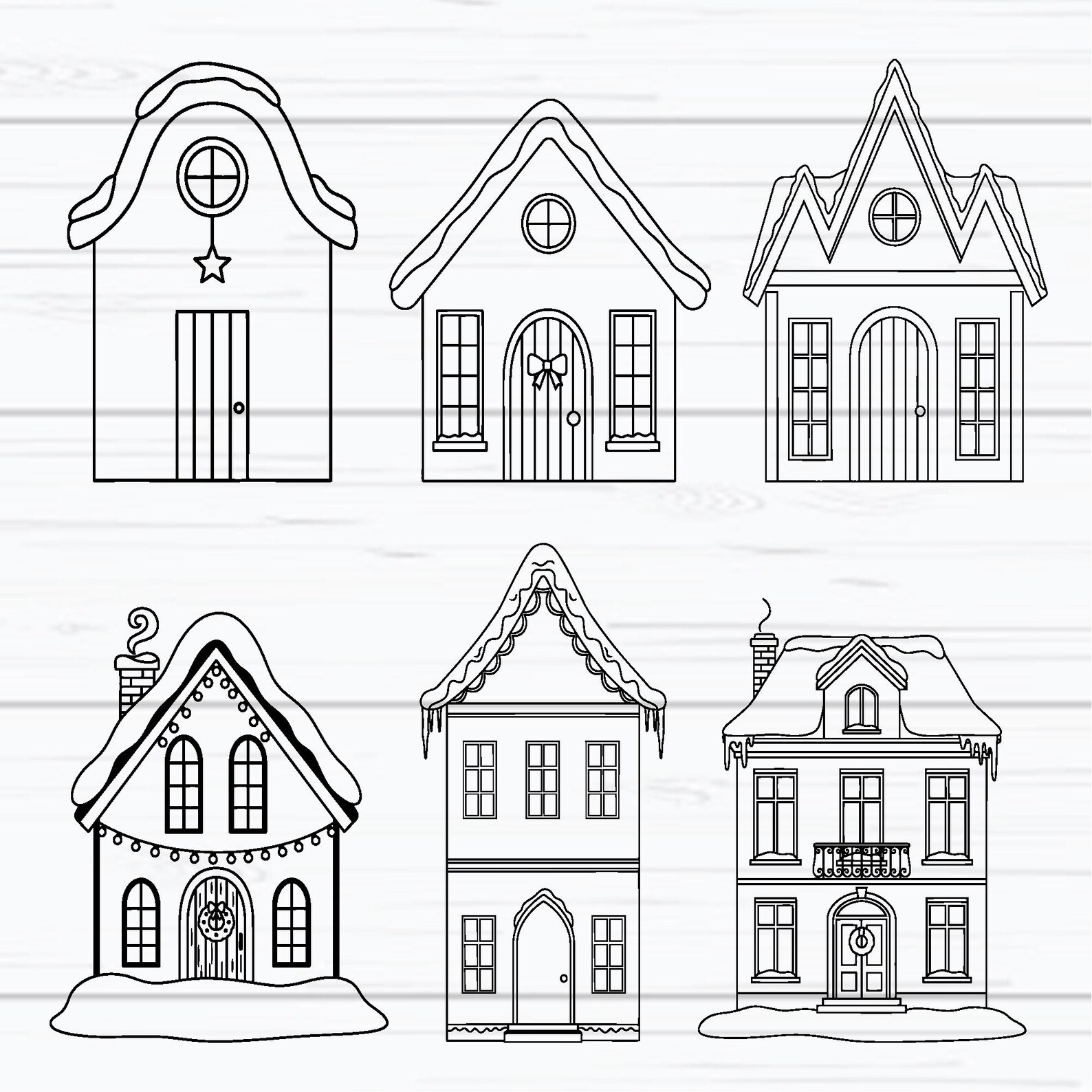 Winter House SVG, Christmas House Svg, Doodle Christmas Svg, Christmas ...