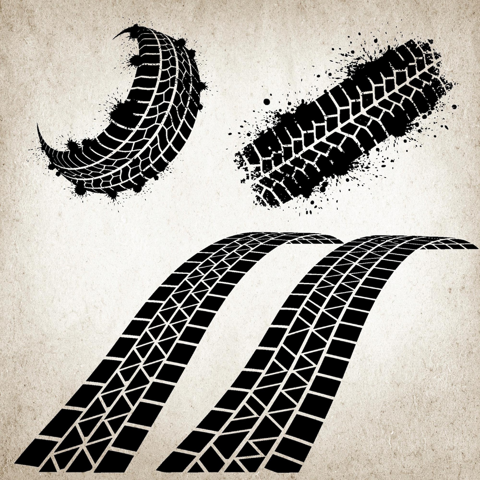Tire Tracks SVG, Tire Track Patterns, Tire Track Clipart, Tire Marks ...