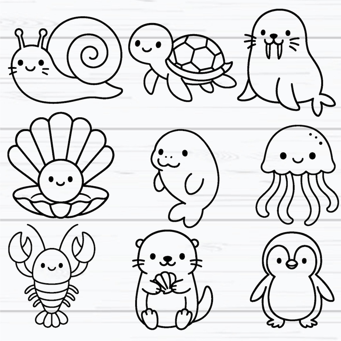 Cute Sea Animals SVG, Sea Life Svg, Ocean Creatures Svg, Dolphin Svg ...