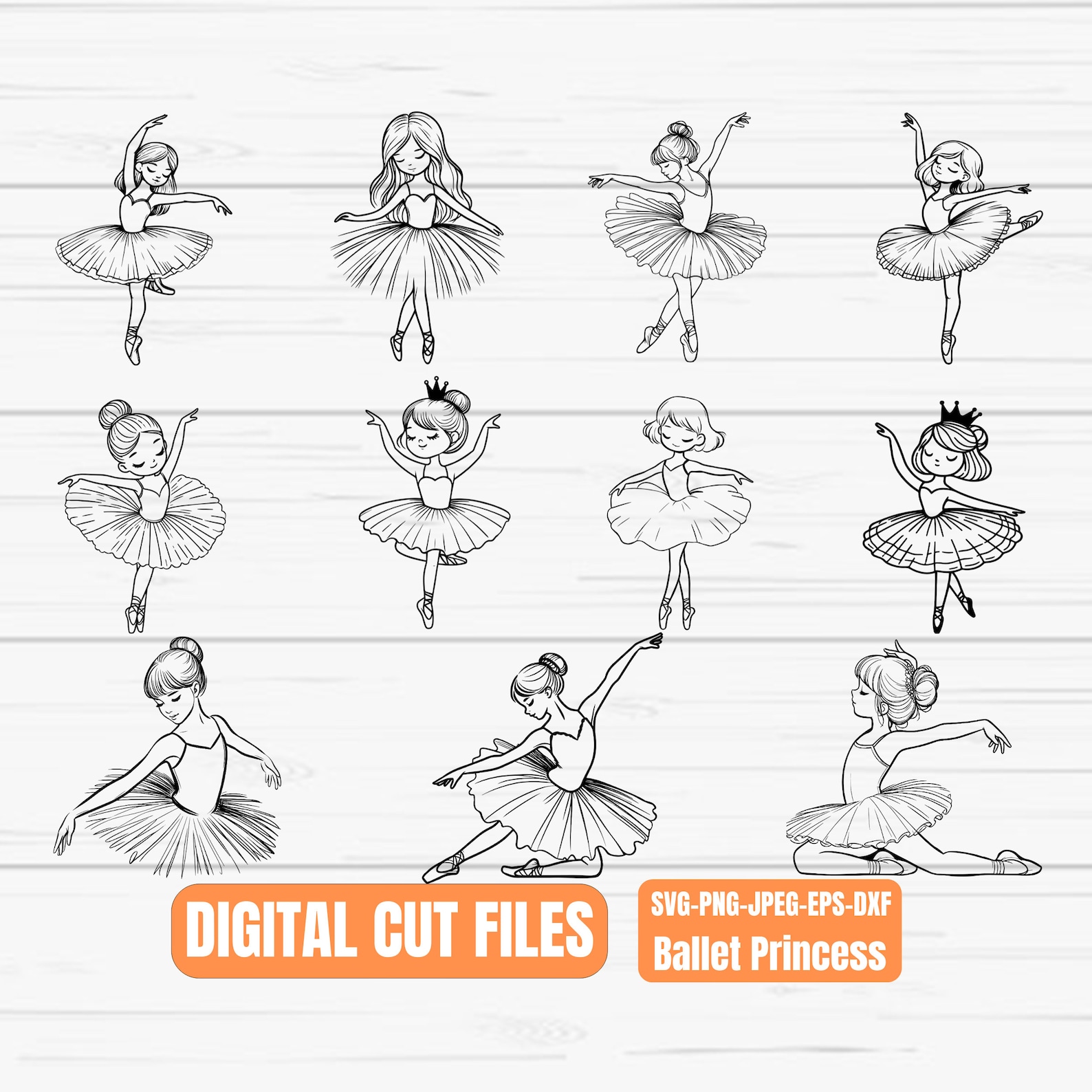 Ballerina SVG, Ballet Dancer SVG, Princess Ballerina SVG, Baby Girl ...
