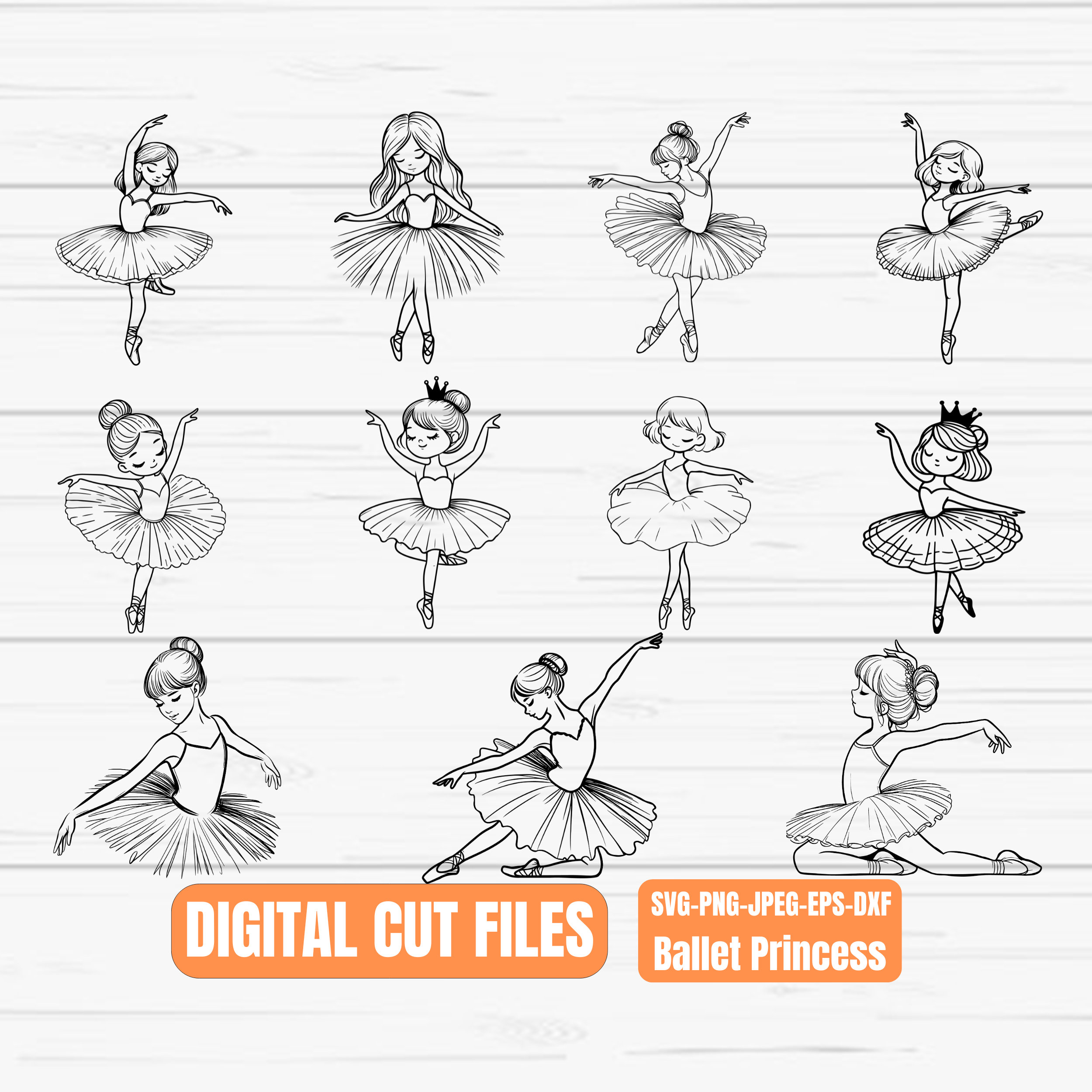 Ballerina SVG, Ballet Dancer SVG, Princess Ballerina SVG, Baby Girl ...