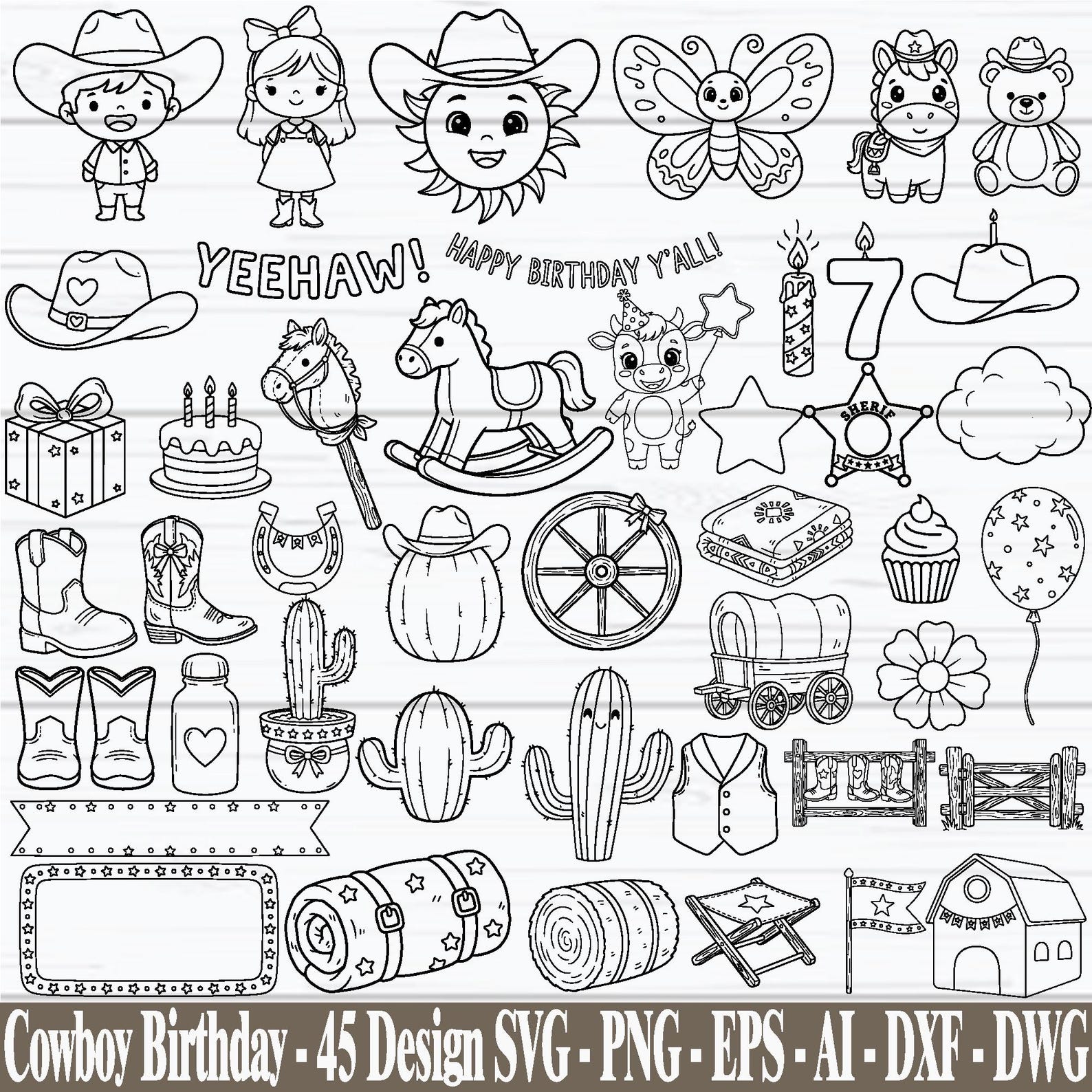 Cowboy Birthday SVG Bundle, Western Party Svg, Cute Western Birthday ...