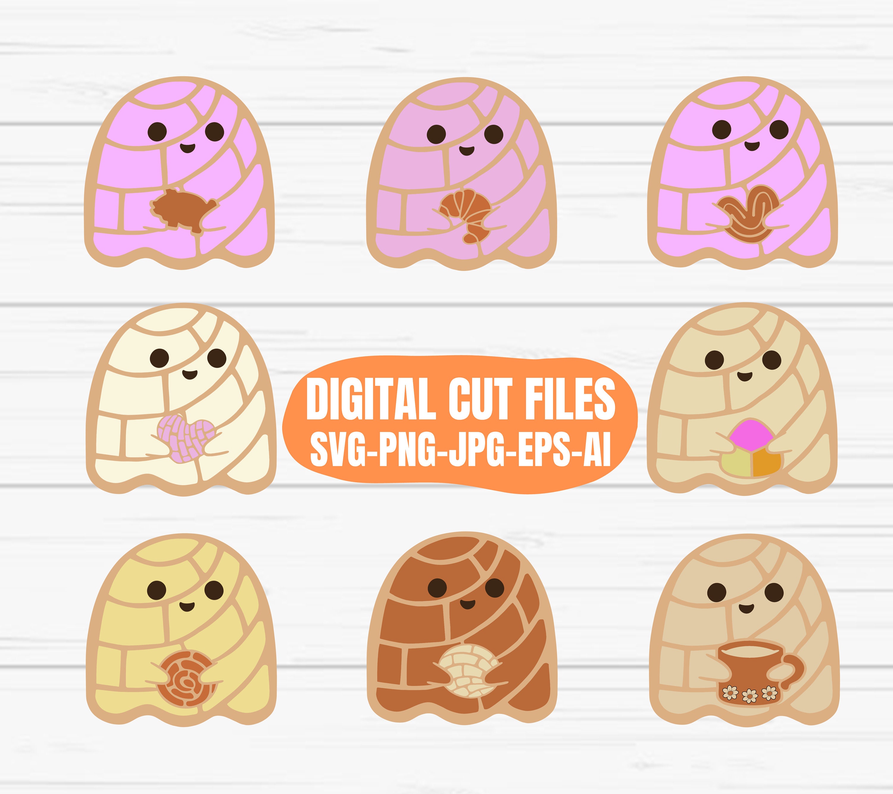 Cute Ghost SVG Spooky Conchas SVG Pan Dulce SVG Concha - Etsy