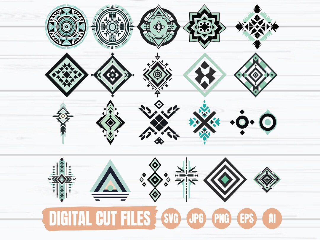 Aztec SVG Bundle, Tribal Pattern SVG, Southwestern Elements SVG ...