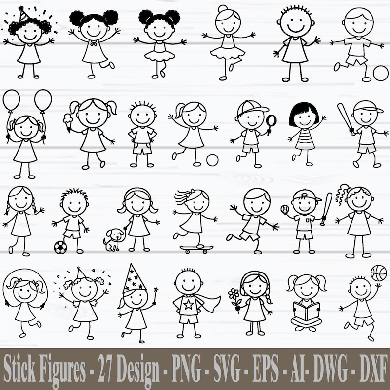 Stick Figures Svg - Etsy