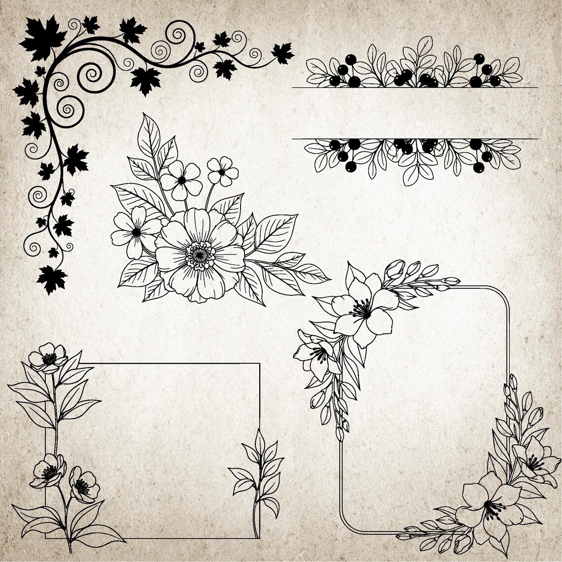 Decorative Frame SVG, Decorative Border Svg, Floral Border Svg, Oval ...