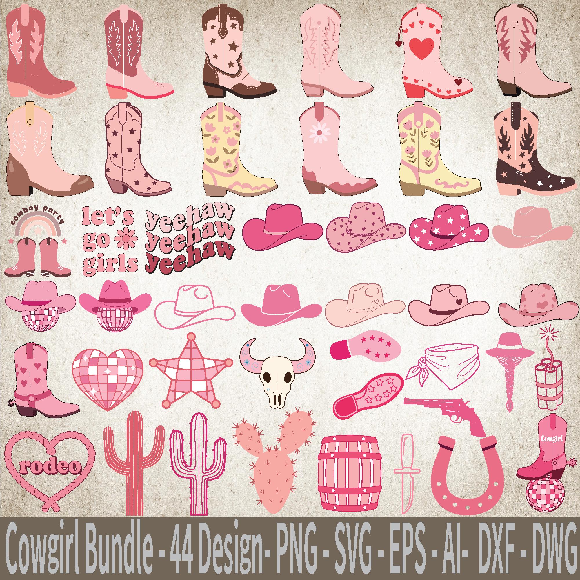 44 Cowgirl SVG Bundle, Cowgirl Hat SVG, Cowgirl Boots Svg, Horseshoe ...