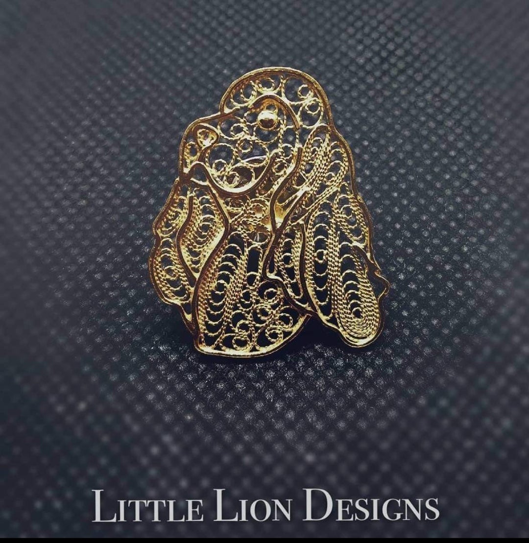 English Cocker Spaniel Pendant, Springer Spaniel, Brooch, Silhuette ...