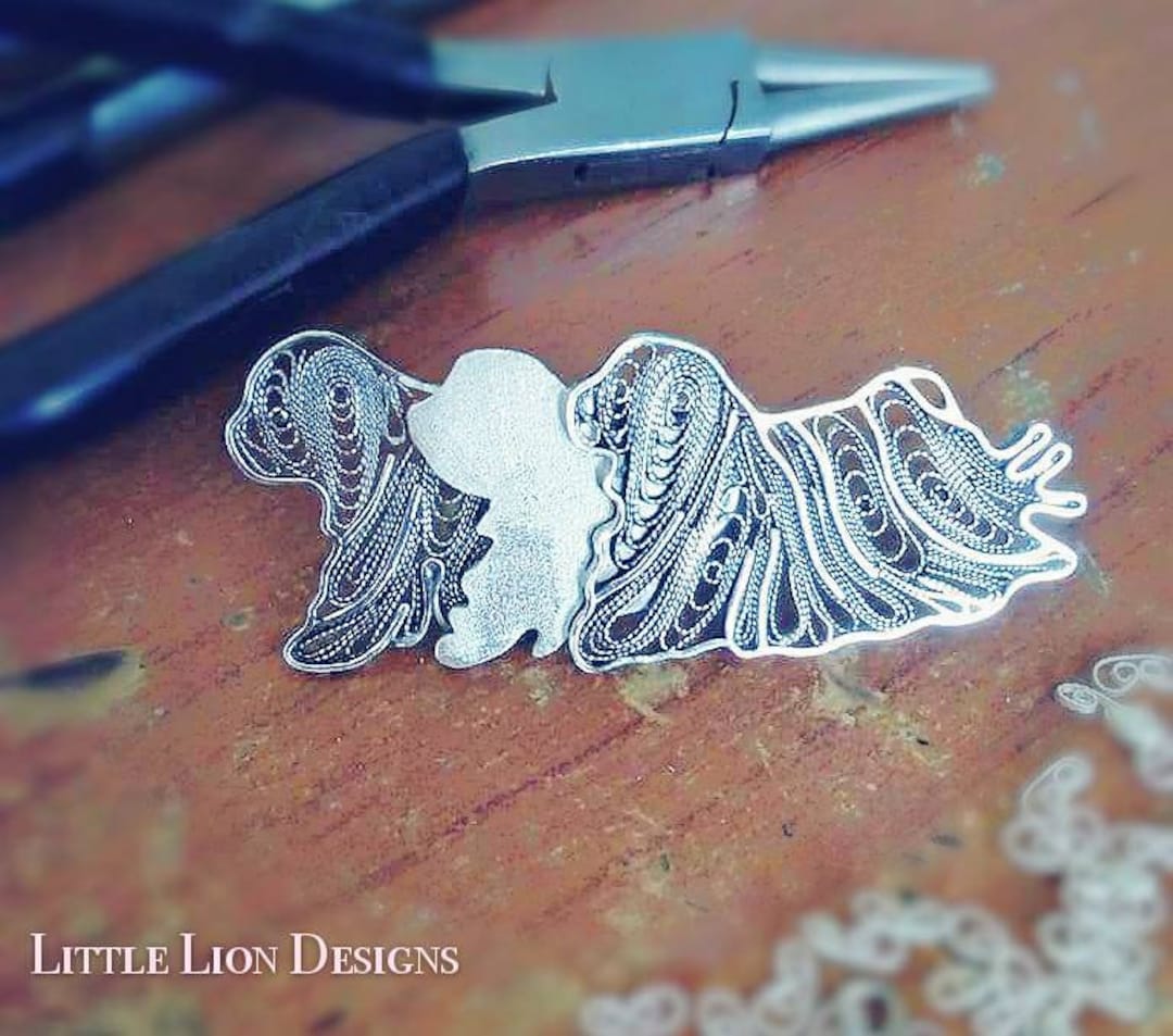 Hungarian Puli Sterling Silver Brooch pulik Pin Pendant Necklace Gold ...