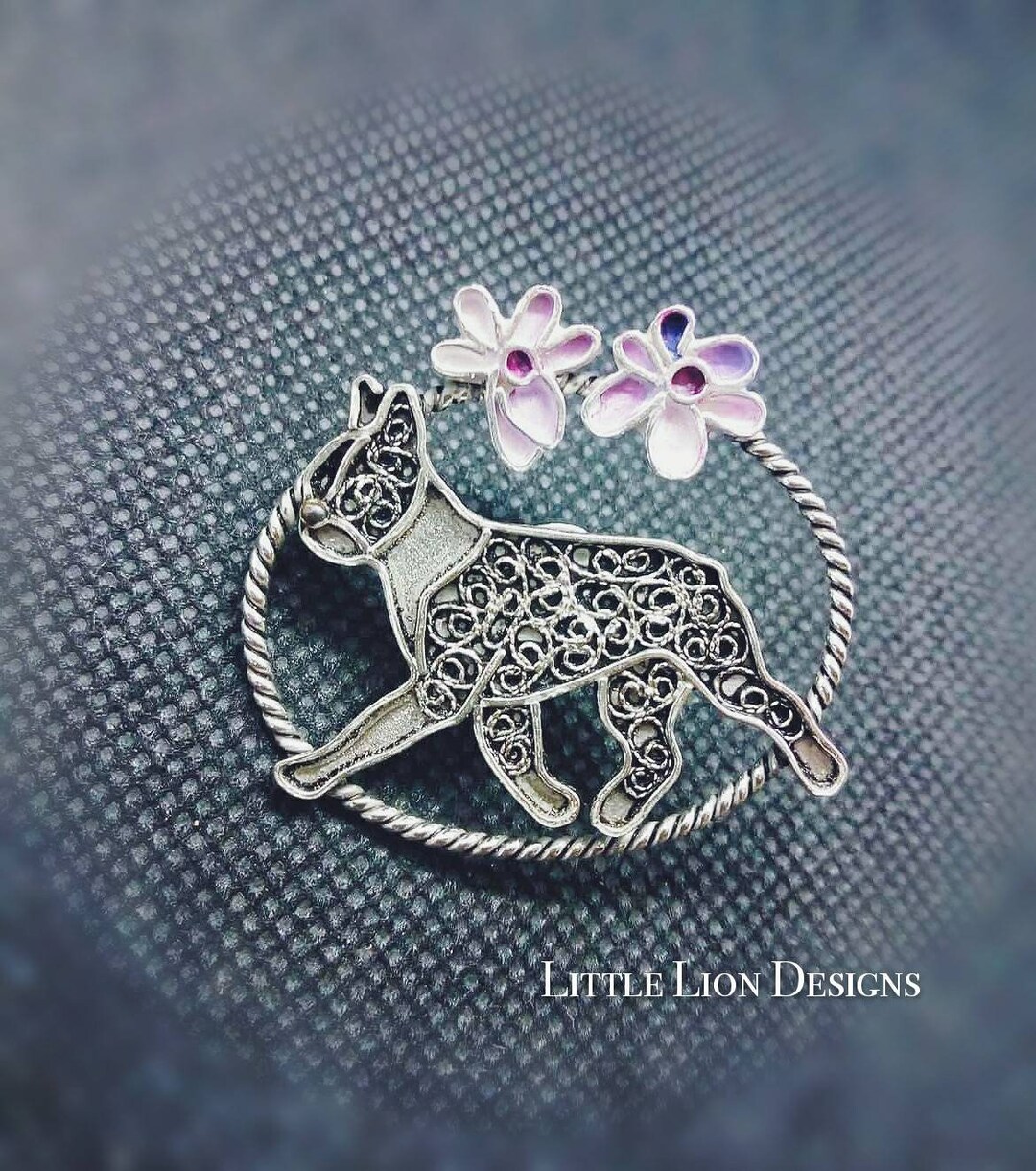 Trotting Sterling Silver Boston Terrier Pin (/filigree Dog Bis Gift ...