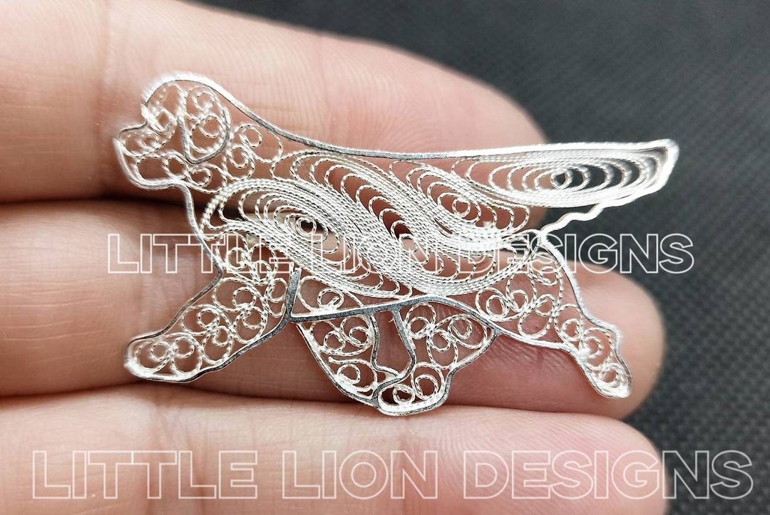 Newfie Newfoundland Dog Pendant Silver, Gift for Dog Lover, Filigree ...