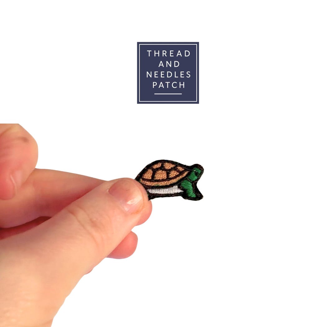 3 Mini Turtle Embroidered Patches, Sea Animal Iron on Badge, Ocean ...
