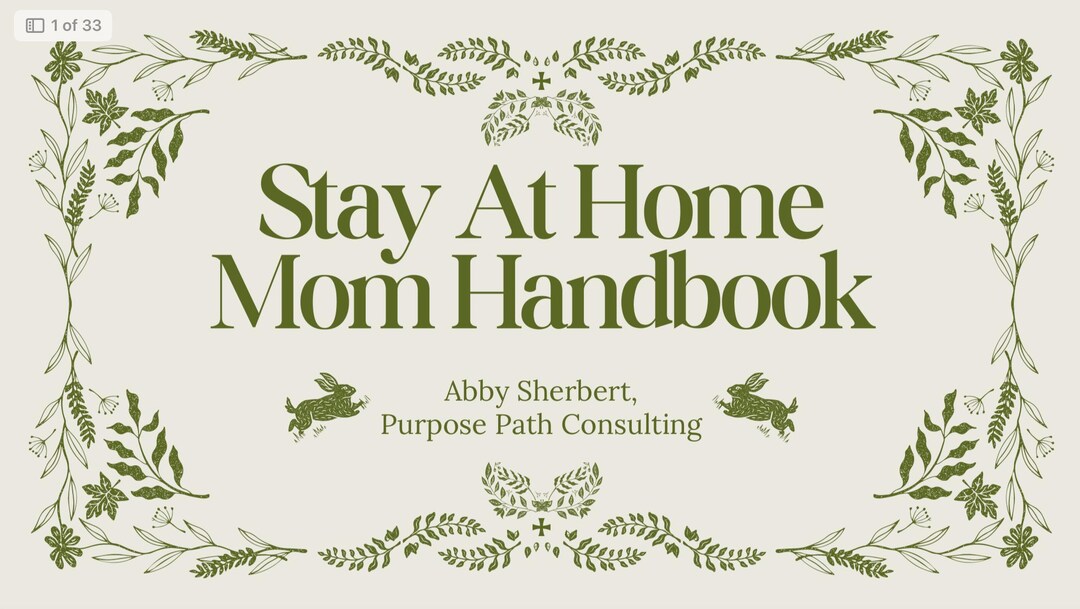 Stay at Home Mom Handbook - Etsy
