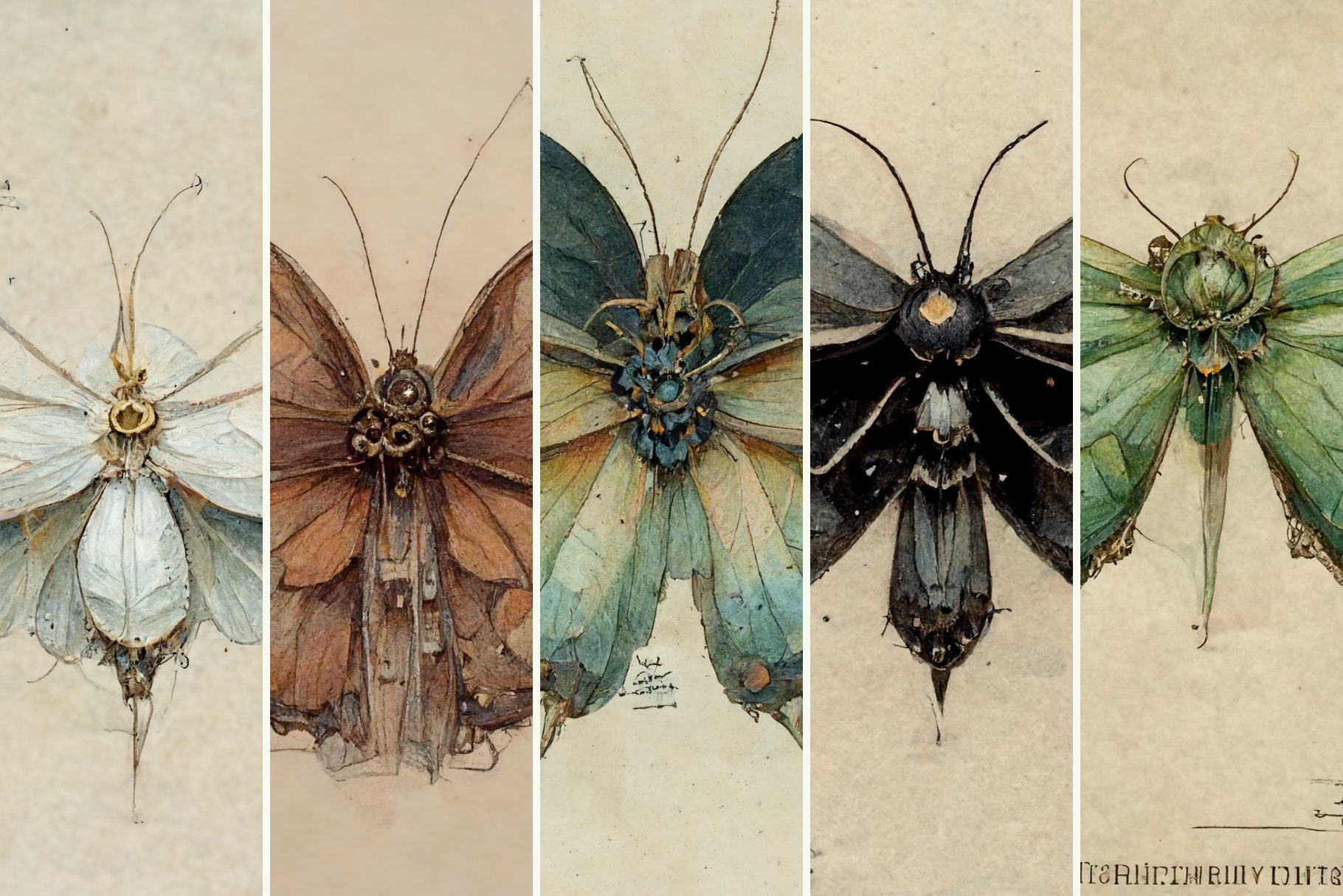 Mariposas y polillas Bocetos vintage Dibujos de insectos - Etsy México