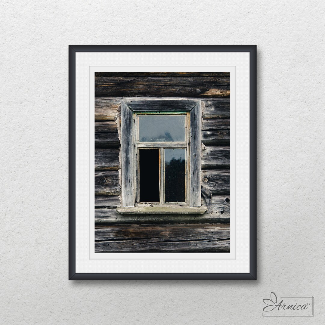 Old Wooden Window, Log House, Glass Window, Rustic Farmhouse Decor ...