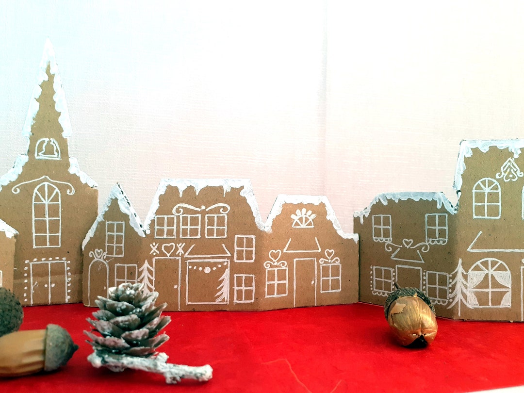 Decorated Cardboard Village Houses - Etsy