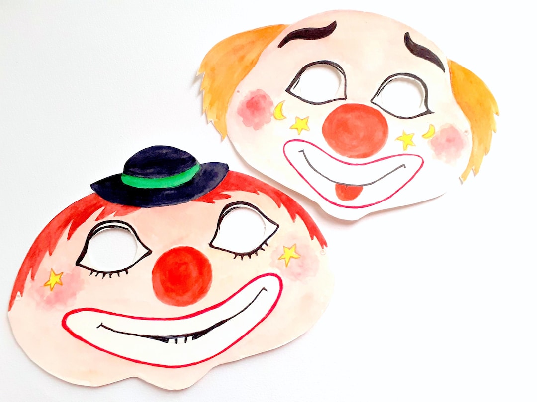 Lot 2 Clown Carnival Masks for Children - Etsy